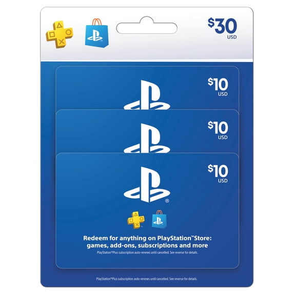 PlayStation Store $30 eGift Card Multipack 3 x $10 [Physical] - Walmart.com
