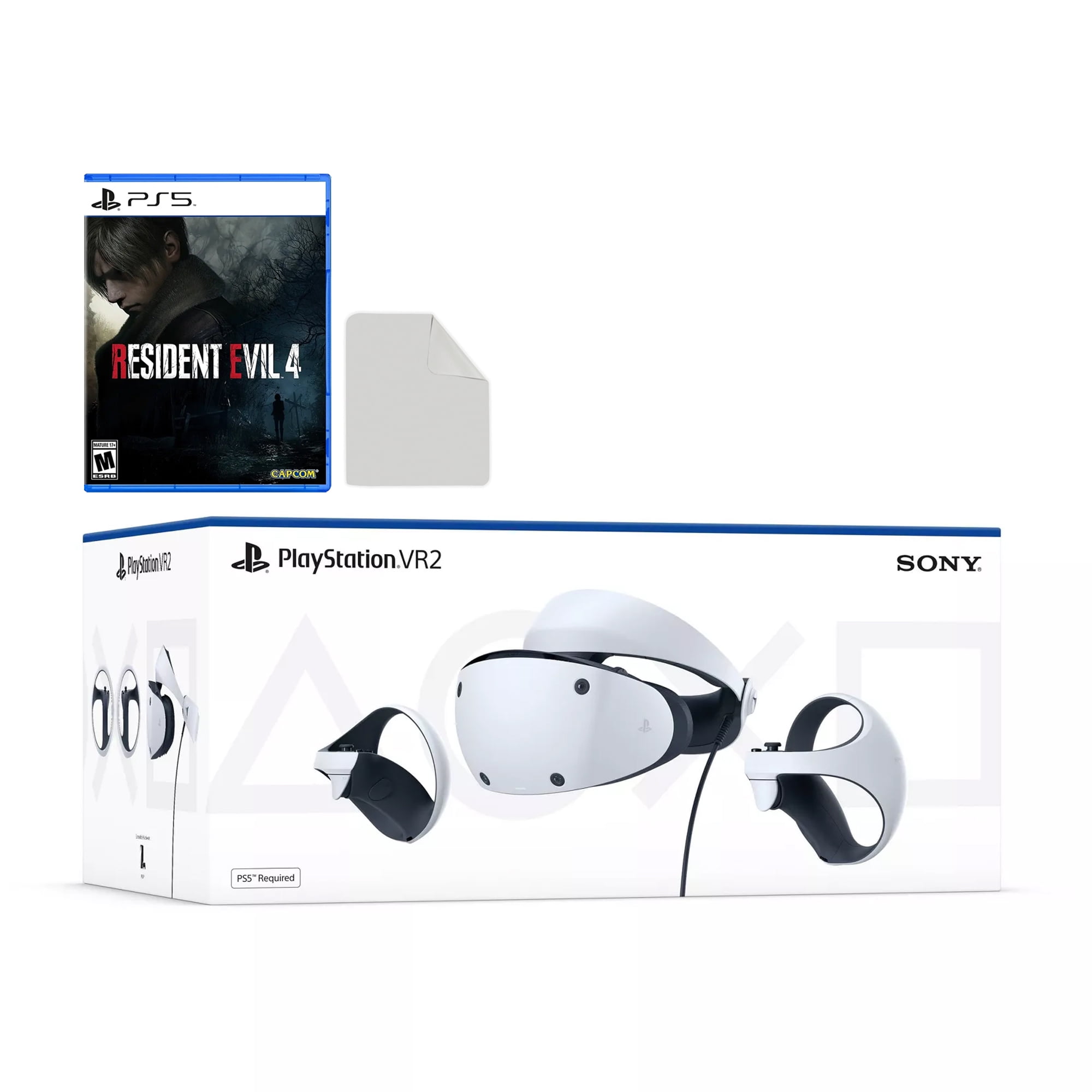 PlayStation VR2 Horizon Call of the Mountain bundle with Resident Evil 4 Game Disc, Microfiber ...