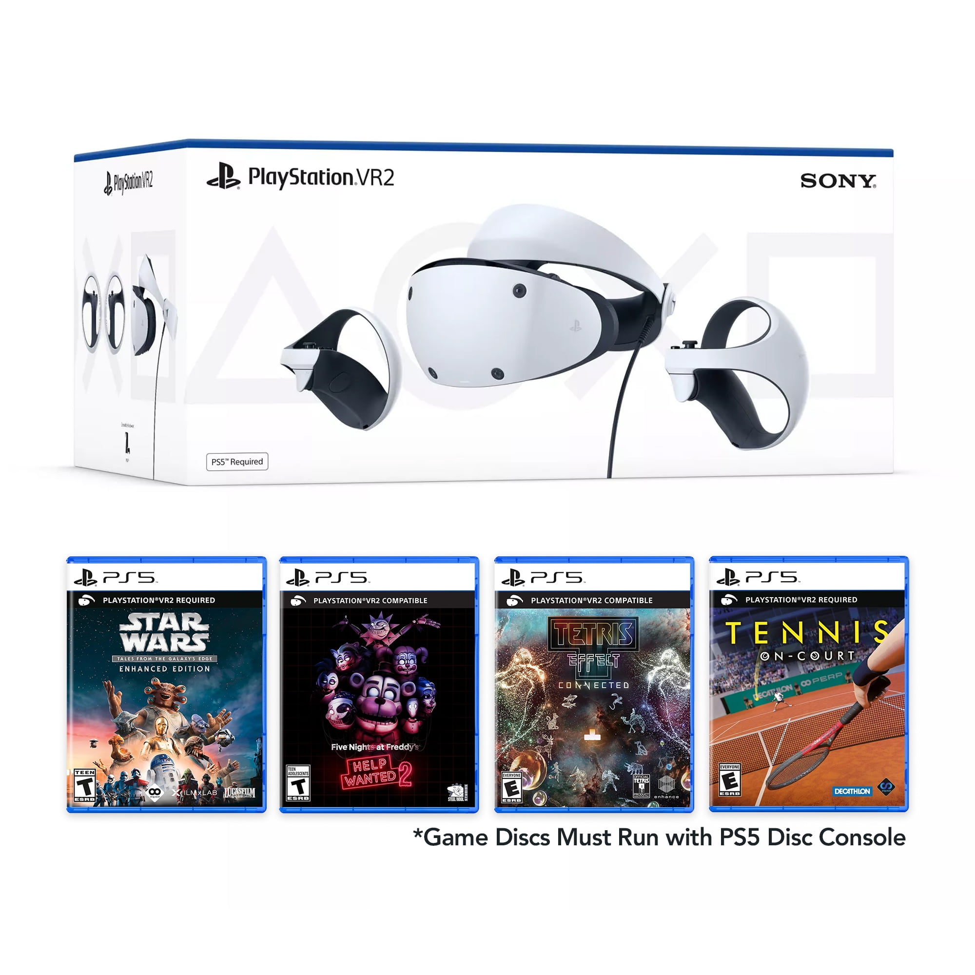 PlayStation VR2 bundle plus 4 Fresh Hits VR2 Game Package: Star Wars, FNAF Help Wanted 2, Tetris ...