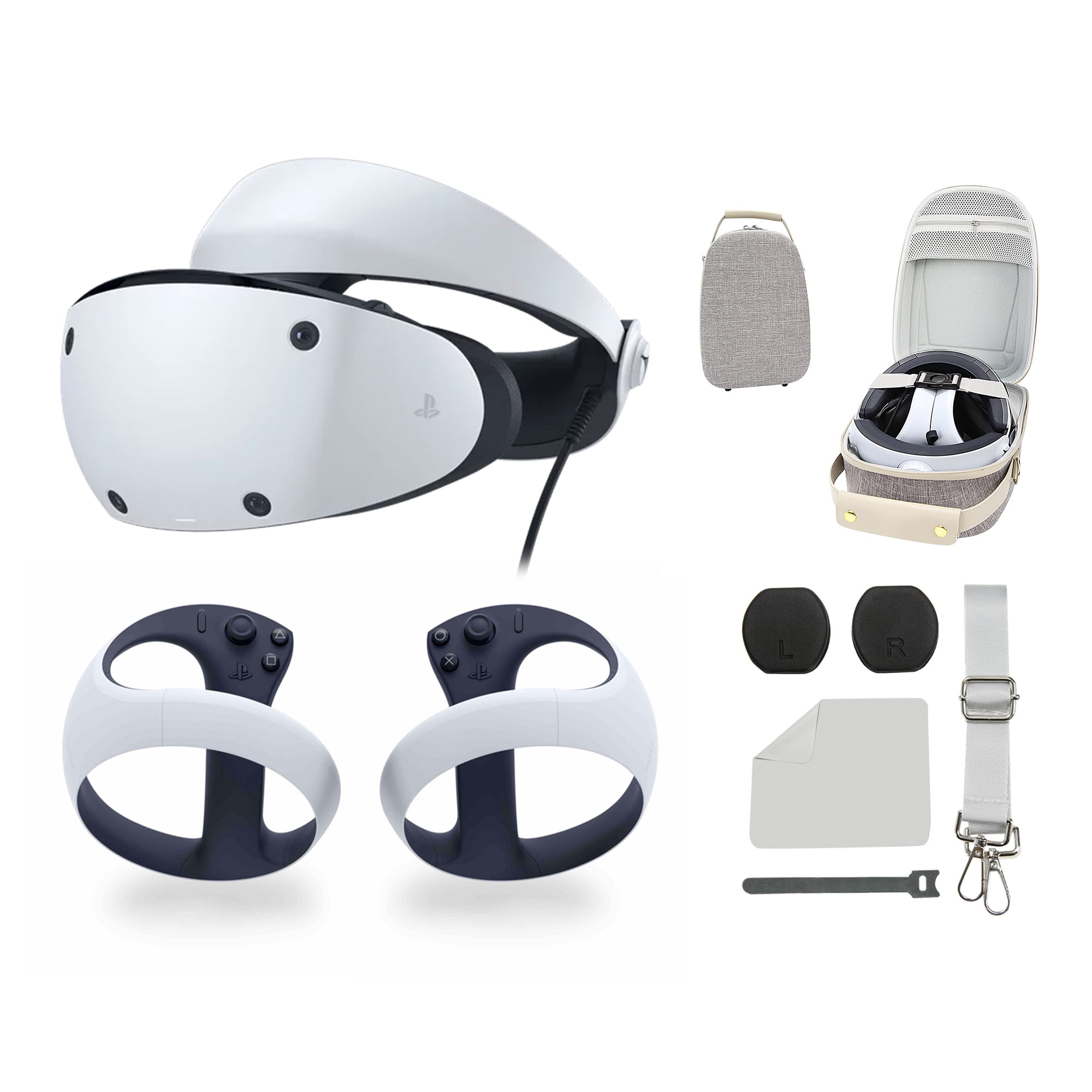 PlayStation VR2 bundle with Gray Carrying Case, includes Shoulder Strap ...