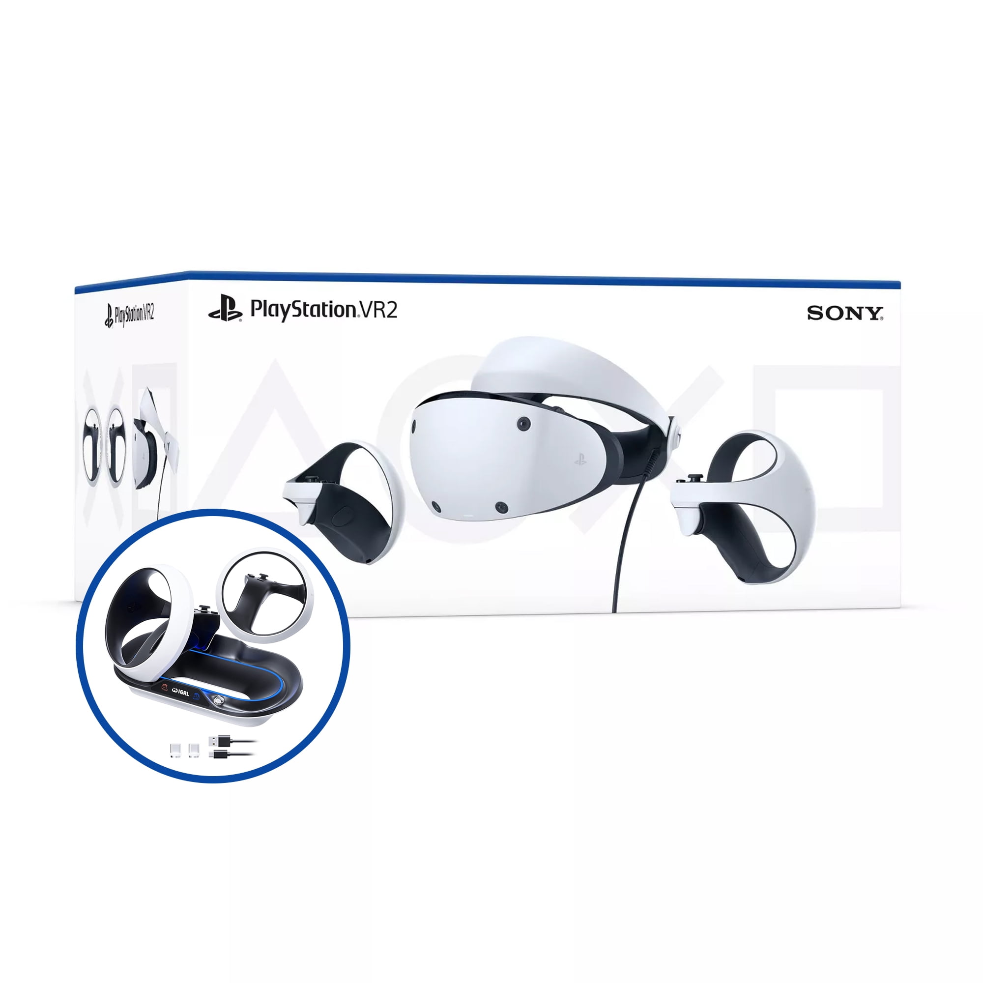 PlayStation VR2 bundle with VR2 Sense Controller Charging Station, includes Lens Cover and ...