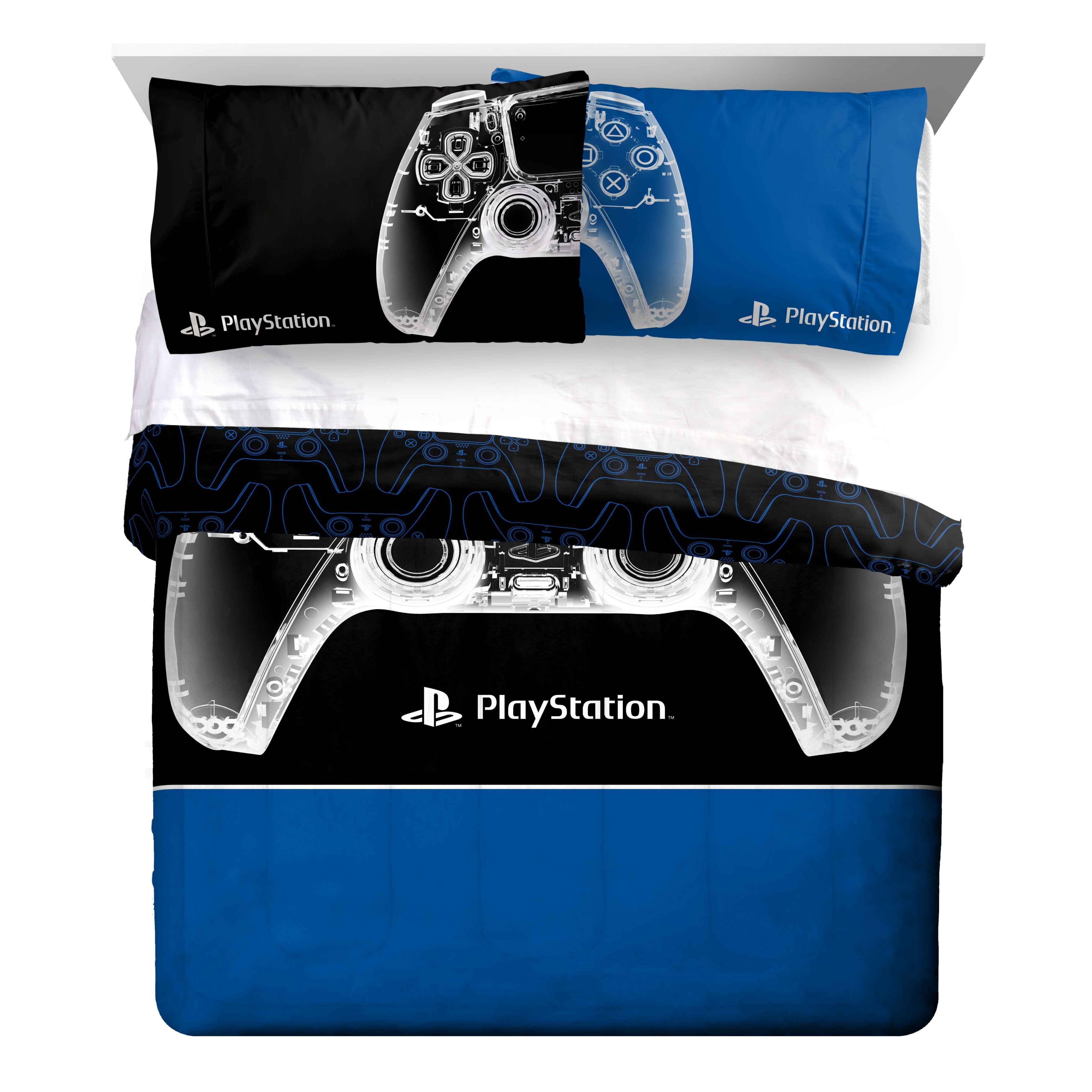 PlayStation X-Ray 3-Piece Reversible Queen Comforter and Pillowcase Set ...