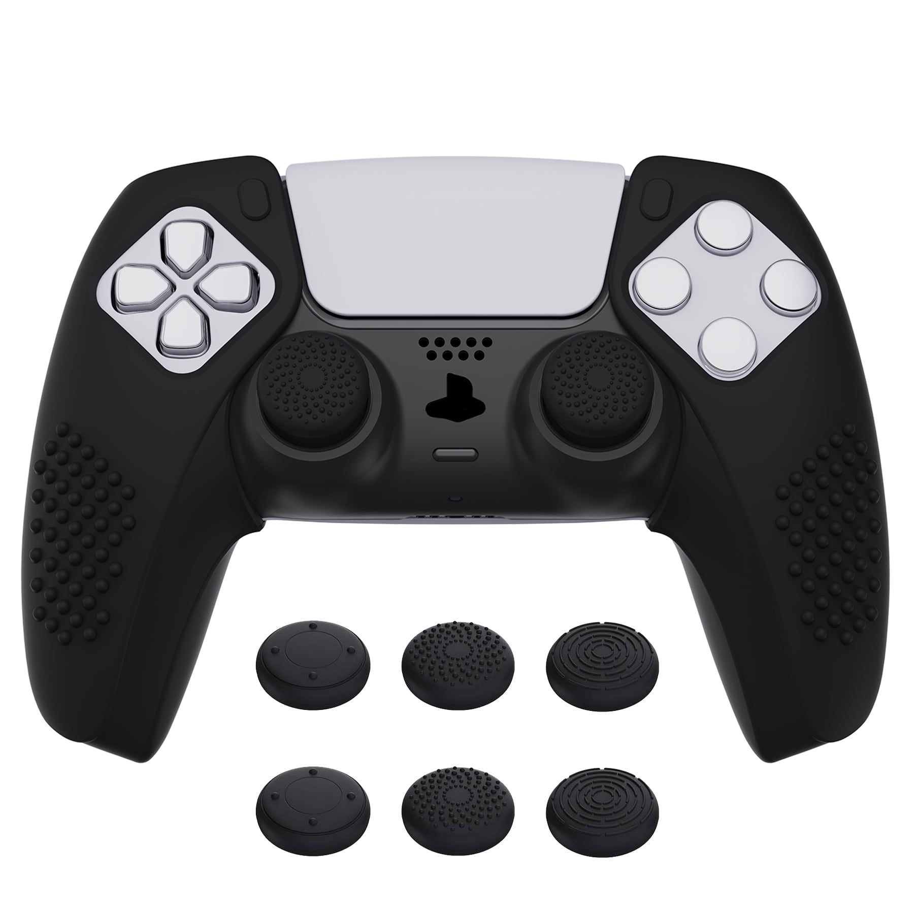 PlayVital 3D Studded Edition Black Ergonomic Soft Controller Silicone ...