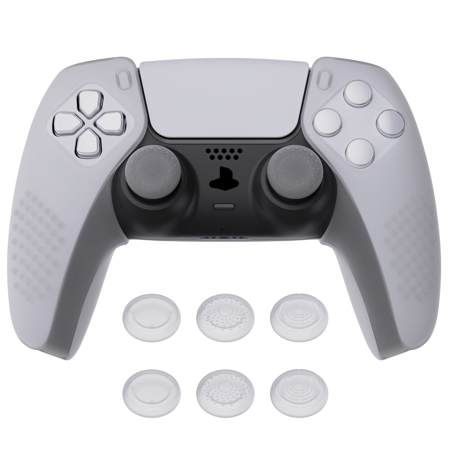PlayVital 3D Studded Edition Clear White Ergonomic Soft Silicone Case ...
