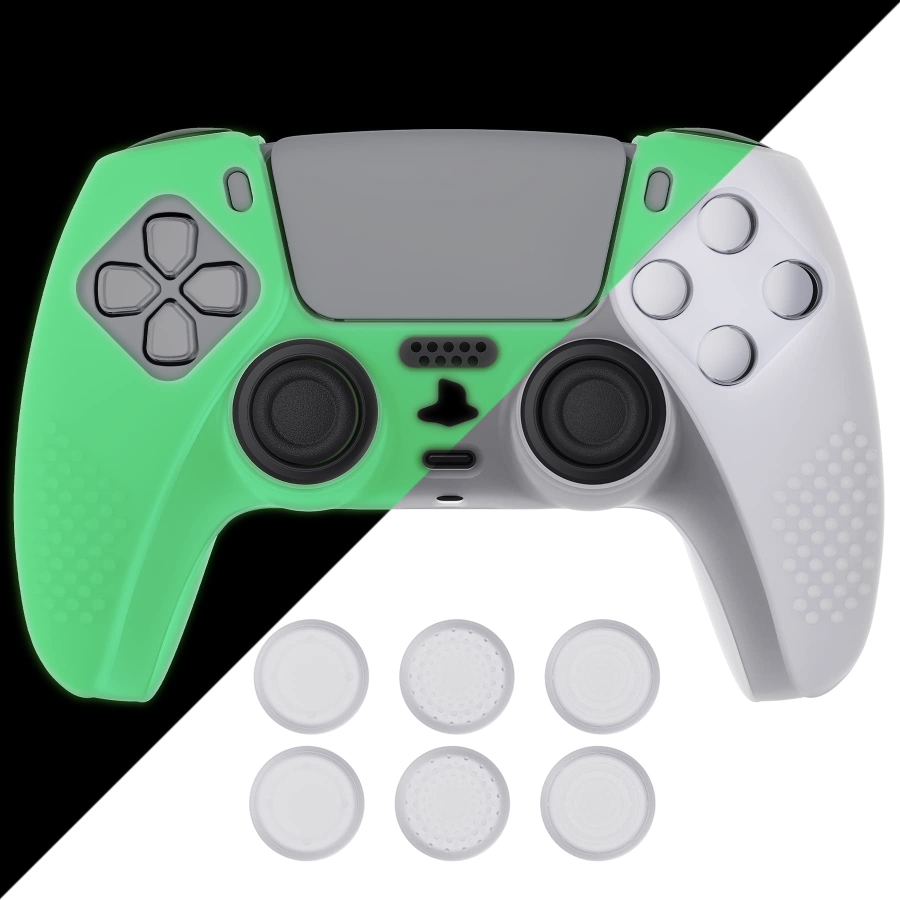 PlayVital 3D Studded Edition Glow in Dark - Green Anti-Slip Silicone ...