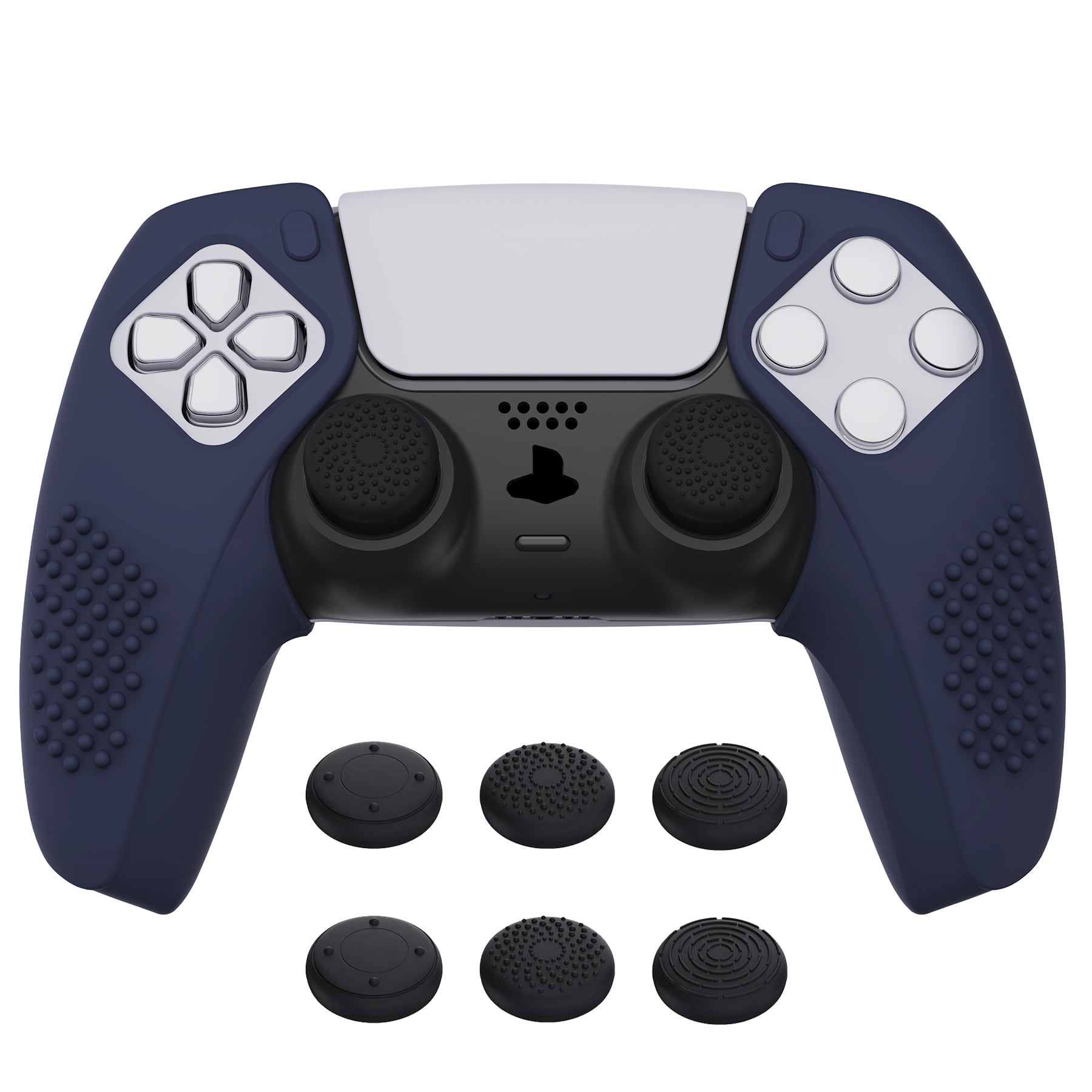 PlayVital 3D Studded Edition Midnight Blue Ergonomic Soft Silicone Case ...