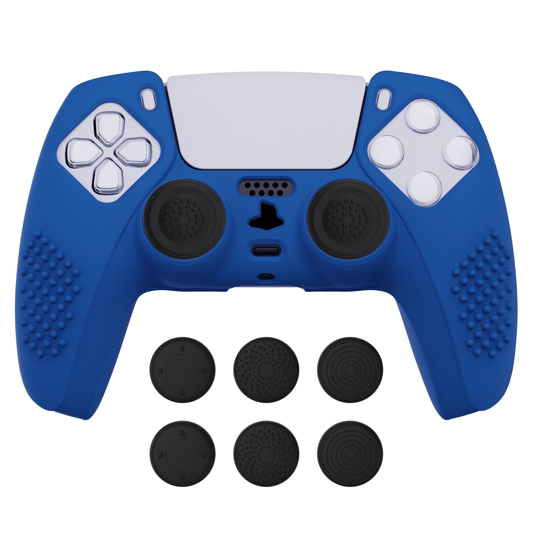 PlayVital Blue 3D Studded Edition Anti-Slip Silicone Cover Skin for PS5 ...