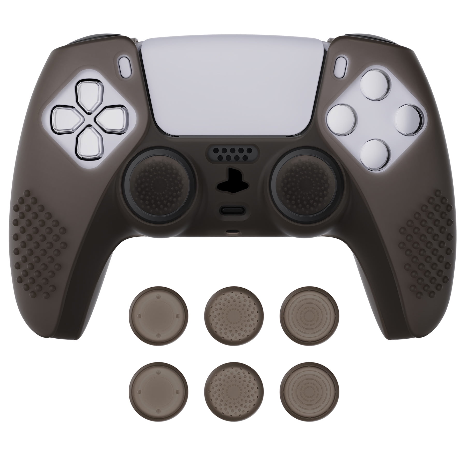 PlayVital Clear Black 3D Studded Edition Anti-Slip Silicone Cover Skin ...