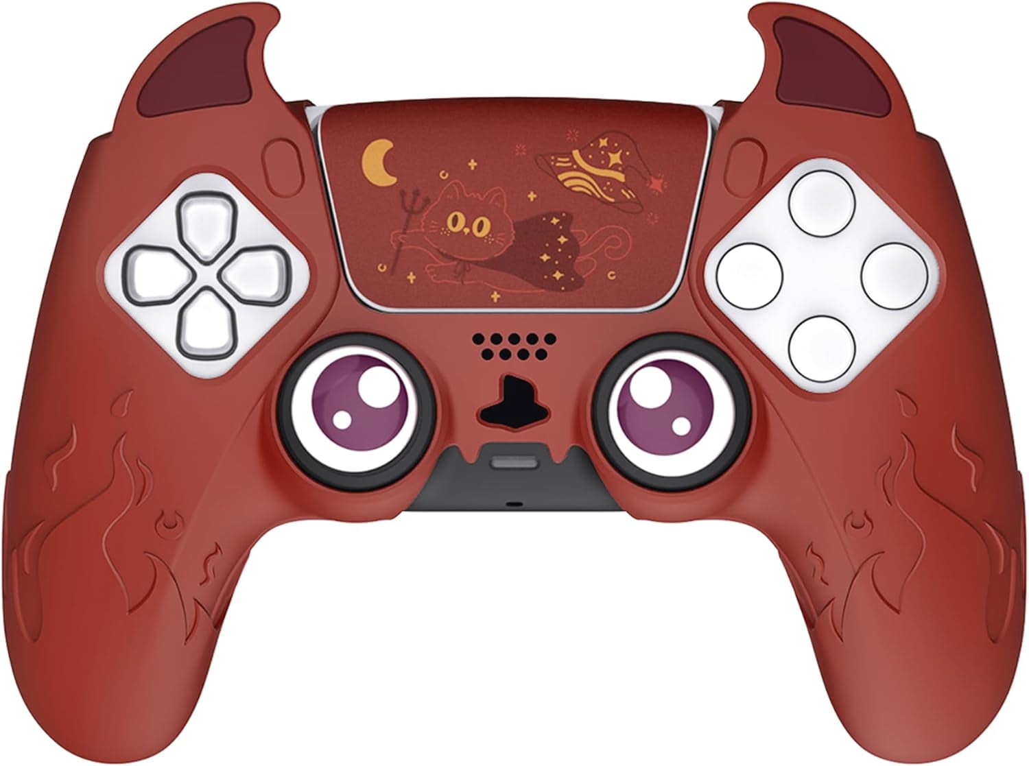 PlayVital Cute Demon Controller Silicone Case for ps5, Kawaii Controller Cover Gamepad Skin ...