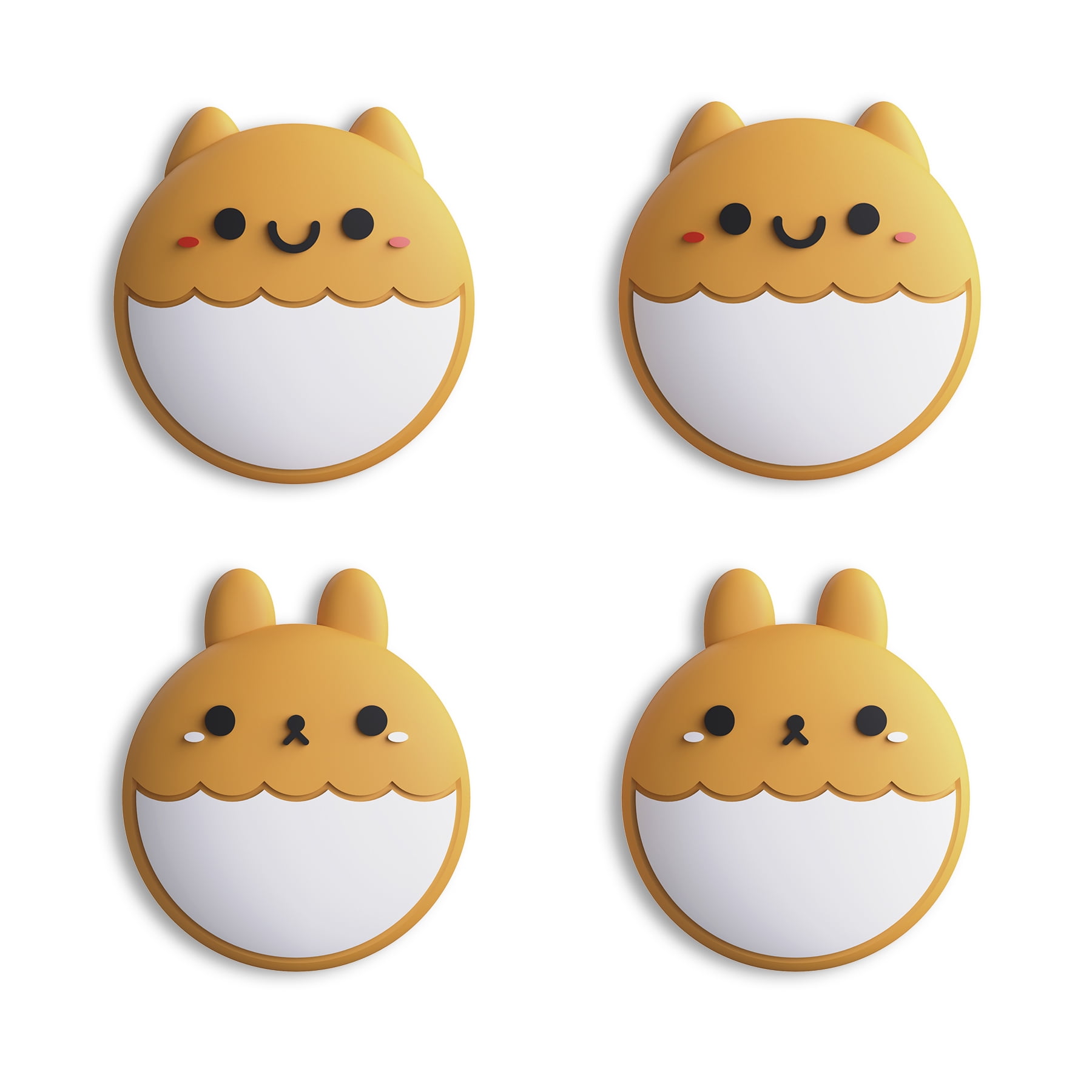 PlayVital Cute Rabbit & Squirrel Switch Thumb Grip Caps, Caution Yellow ...