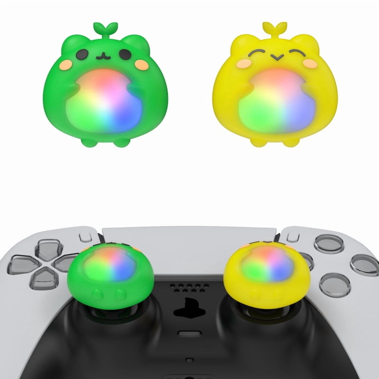 PlayVital Cute Universal Illuminated LED Thumbstick Grips for ps5, for ...