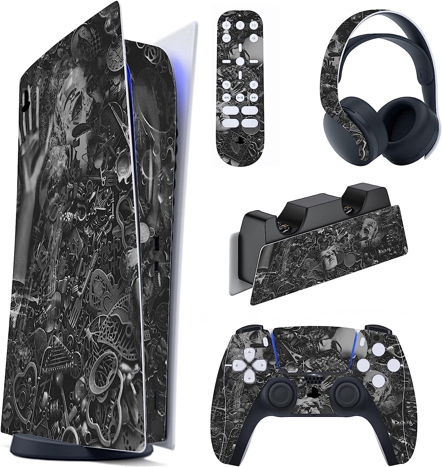 PlayVital Cyborg Wreck Full Set Skin Decal for ps5 Console Digital ...