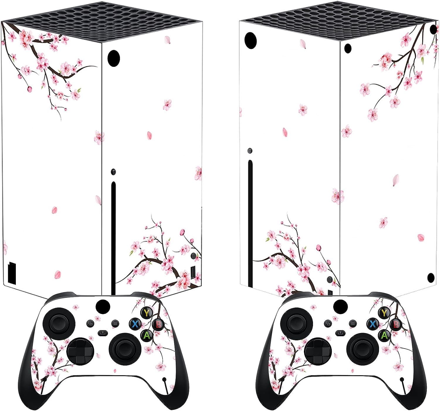 PlayVital Falling Cherry Blossom Custom Vinyl Skins for Xbox Series X ...