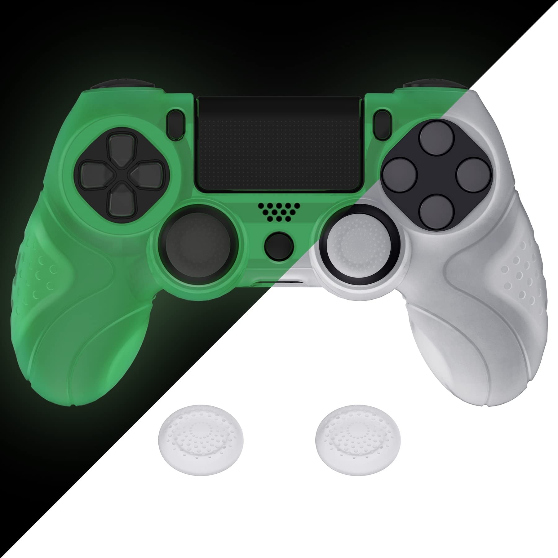 Glow in Dark PS4 Controller Cover - PlayVital Anti-Slip Silicone Case w ...