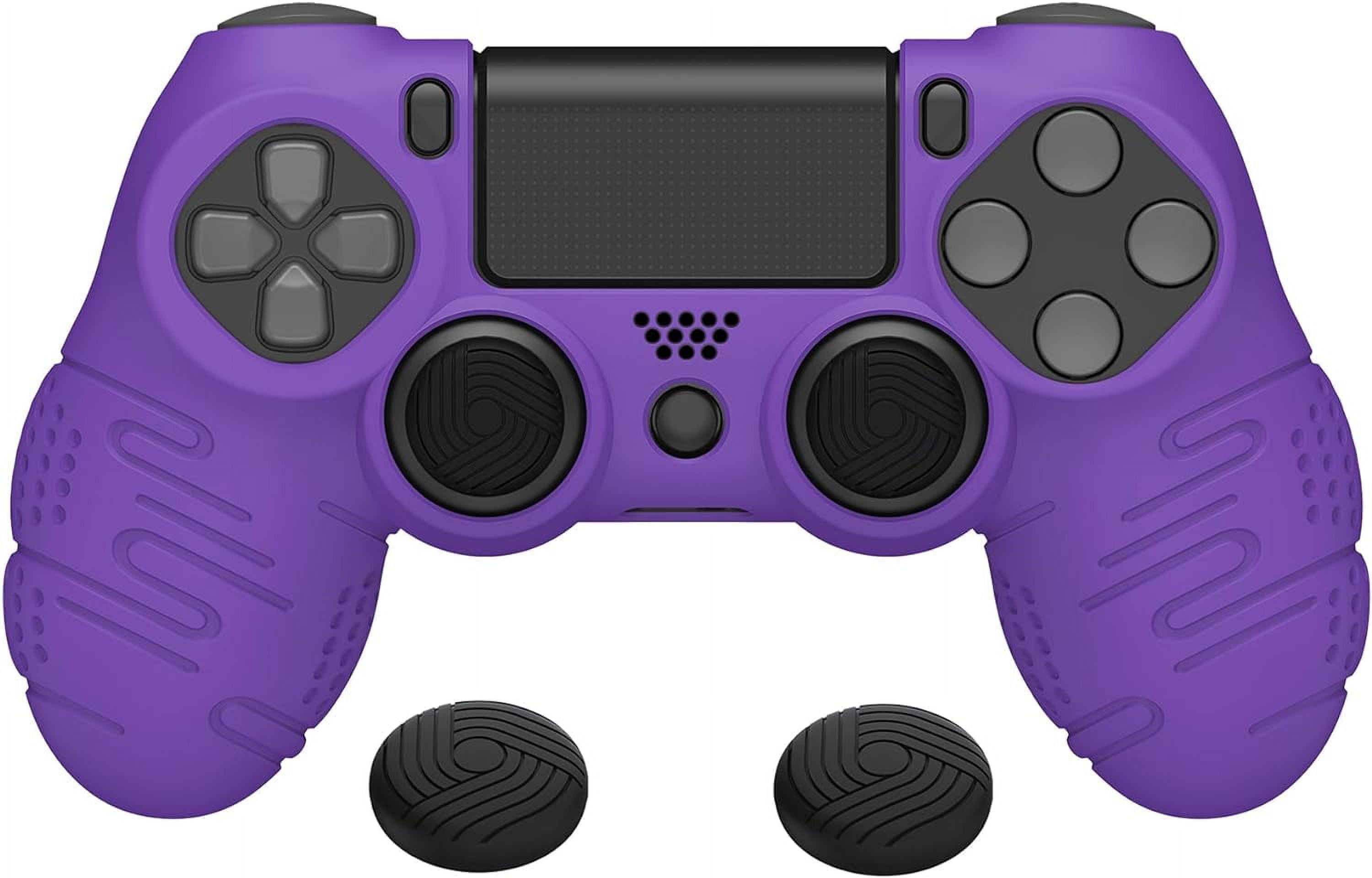 PlayVital Line & Dot Purple Silicone Cover Skin for ps4 Controller ...