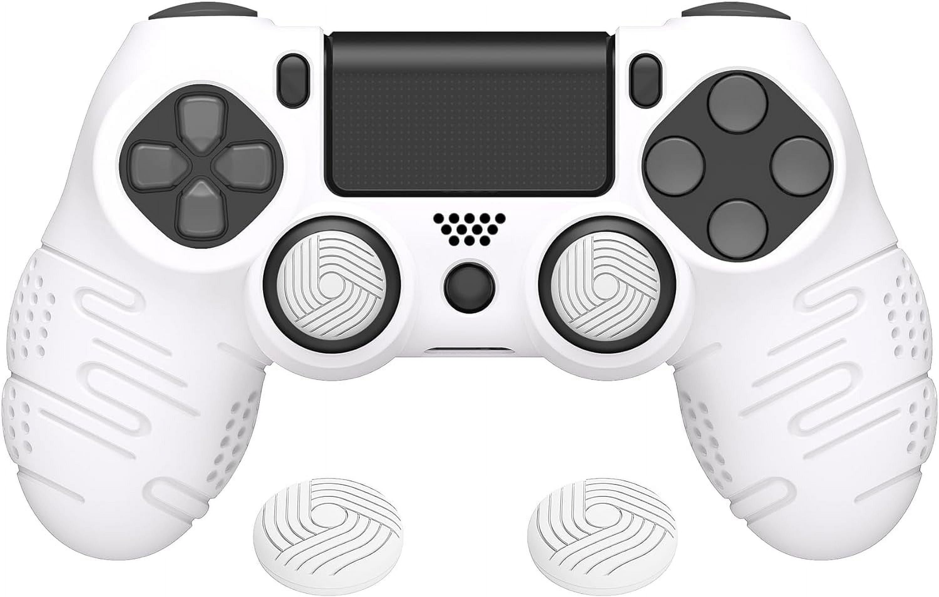 PlayVital Line & Dot White Silicone Cover Skin for ps4 Controller, Anti ...