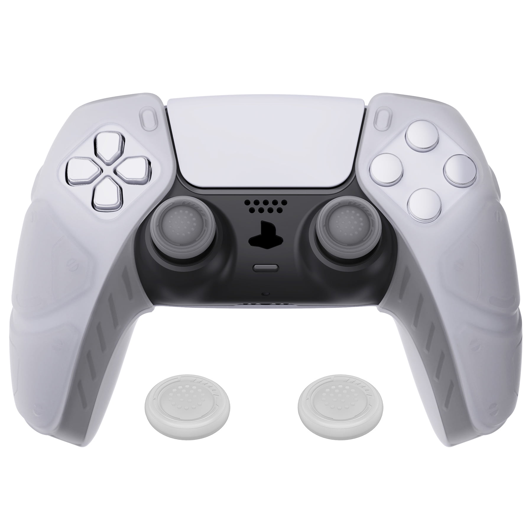 PlayVital Mecha Edition Clear White Ergonomic Soft Silicone Case Grips ...