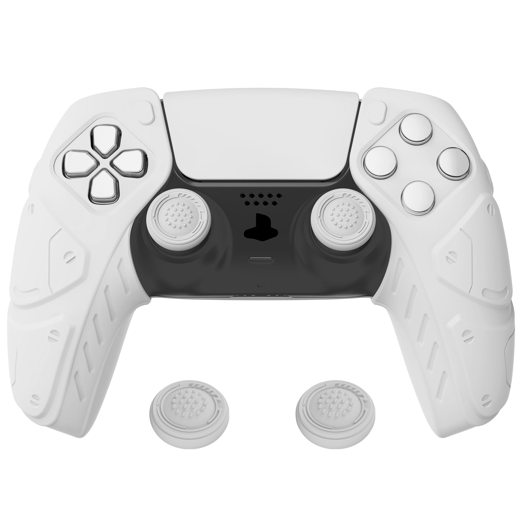 PlayVital Mecha Edition White Ergonomic Soft Controller Silicone Case ...