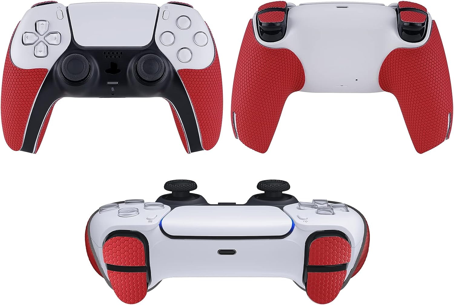 PlayVital Red Anti-Skid Sweat-Absorbent Controller Grip for ps5 ...