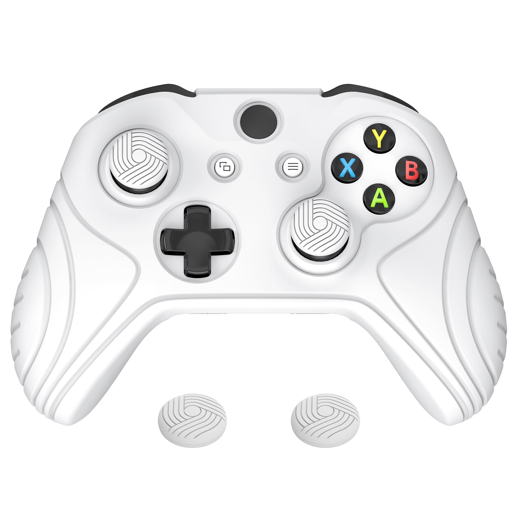 PlayVital Samurai Edition White Anti-Slip Controller Grip Silicone Skin ...