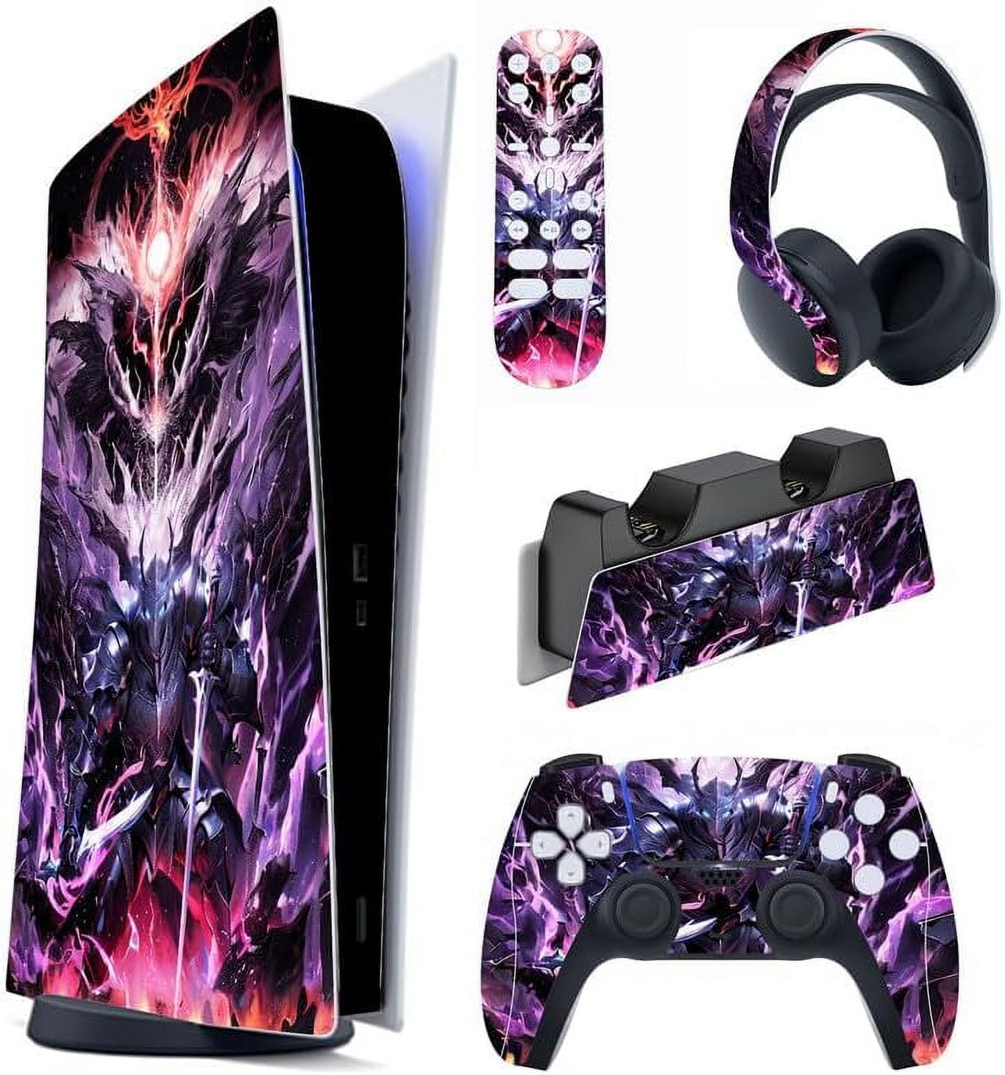 PlayVital Silver Knight Full Set Skin Decal for ps5 Console Digital ...
