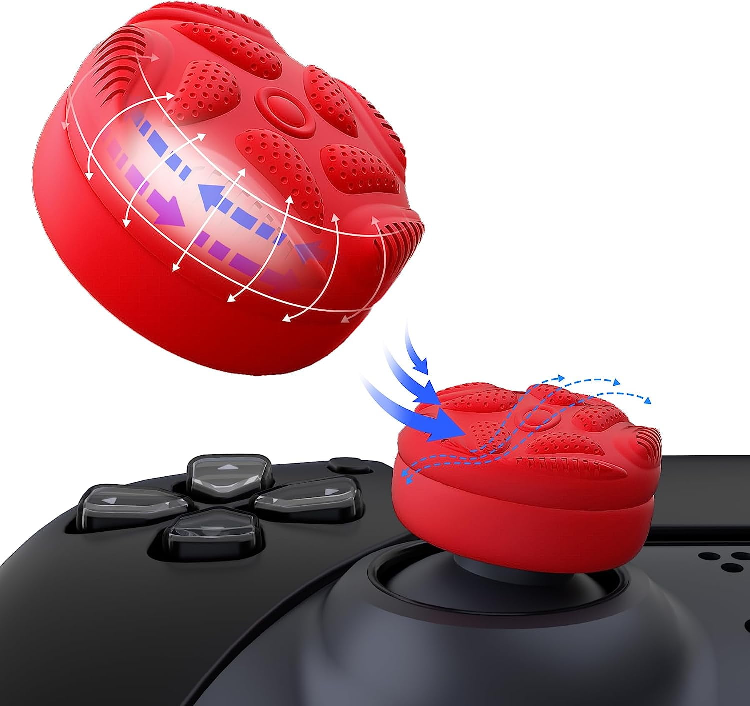 PlayVital Thumbs Cushion Caps Thumb Grips for ps5/4, Thumbstick Grip ...