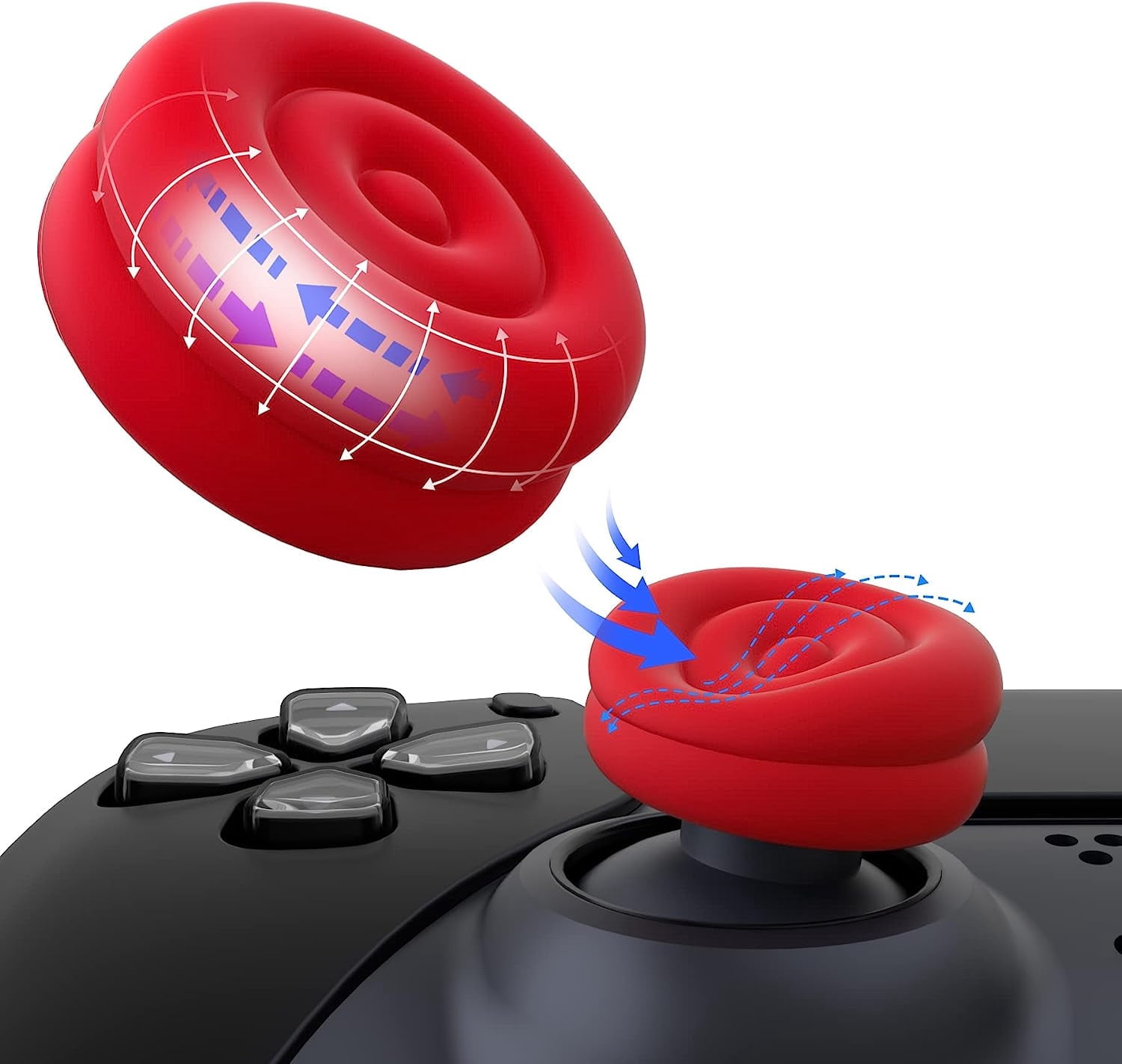 PlayVital Thumbs Cushion Caps Thumb Grips for ps5, for ps4, Thumbstick ...