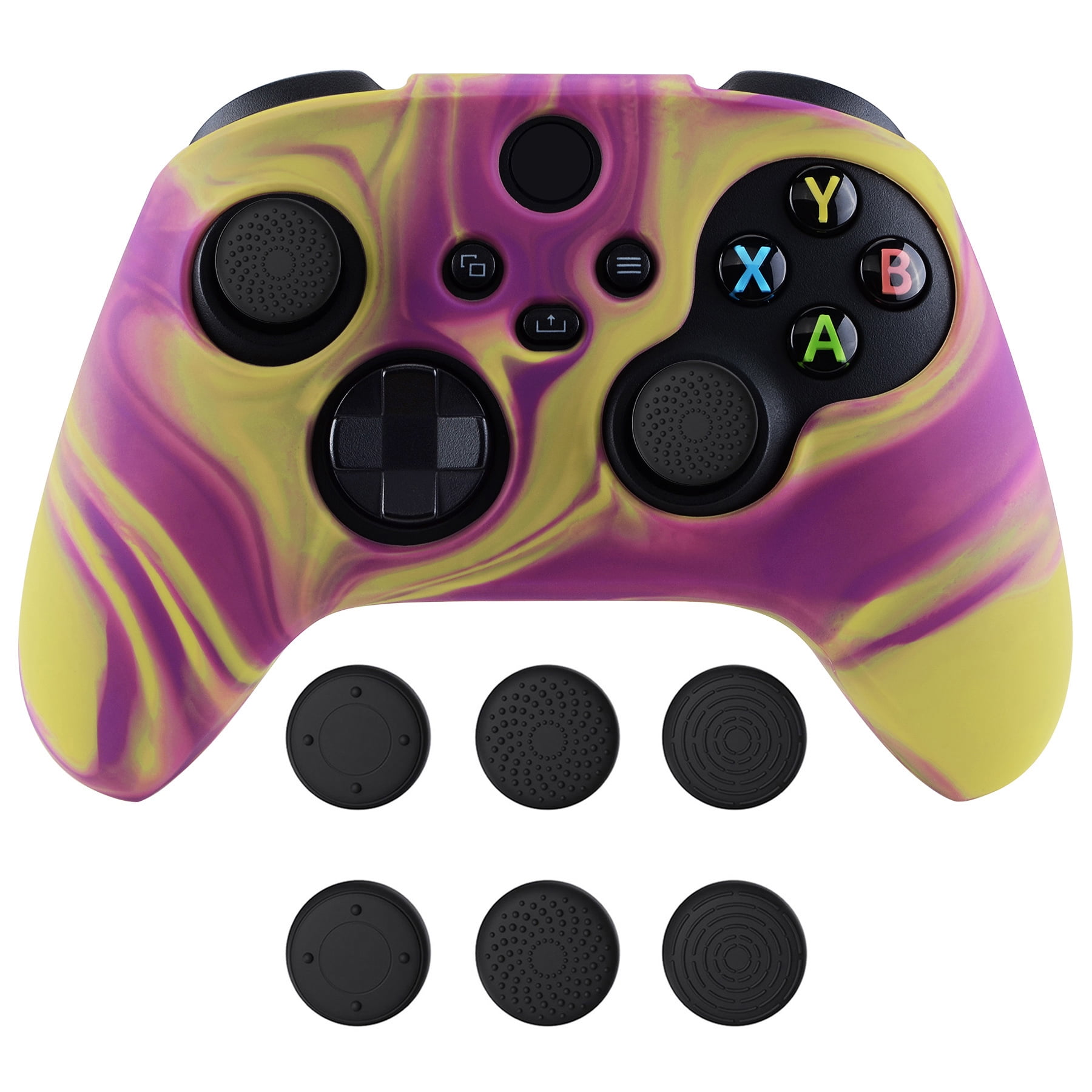 PlayVital Two Tone Purple & Yellow Camouflage Anti-Slip Silicone Cover ...