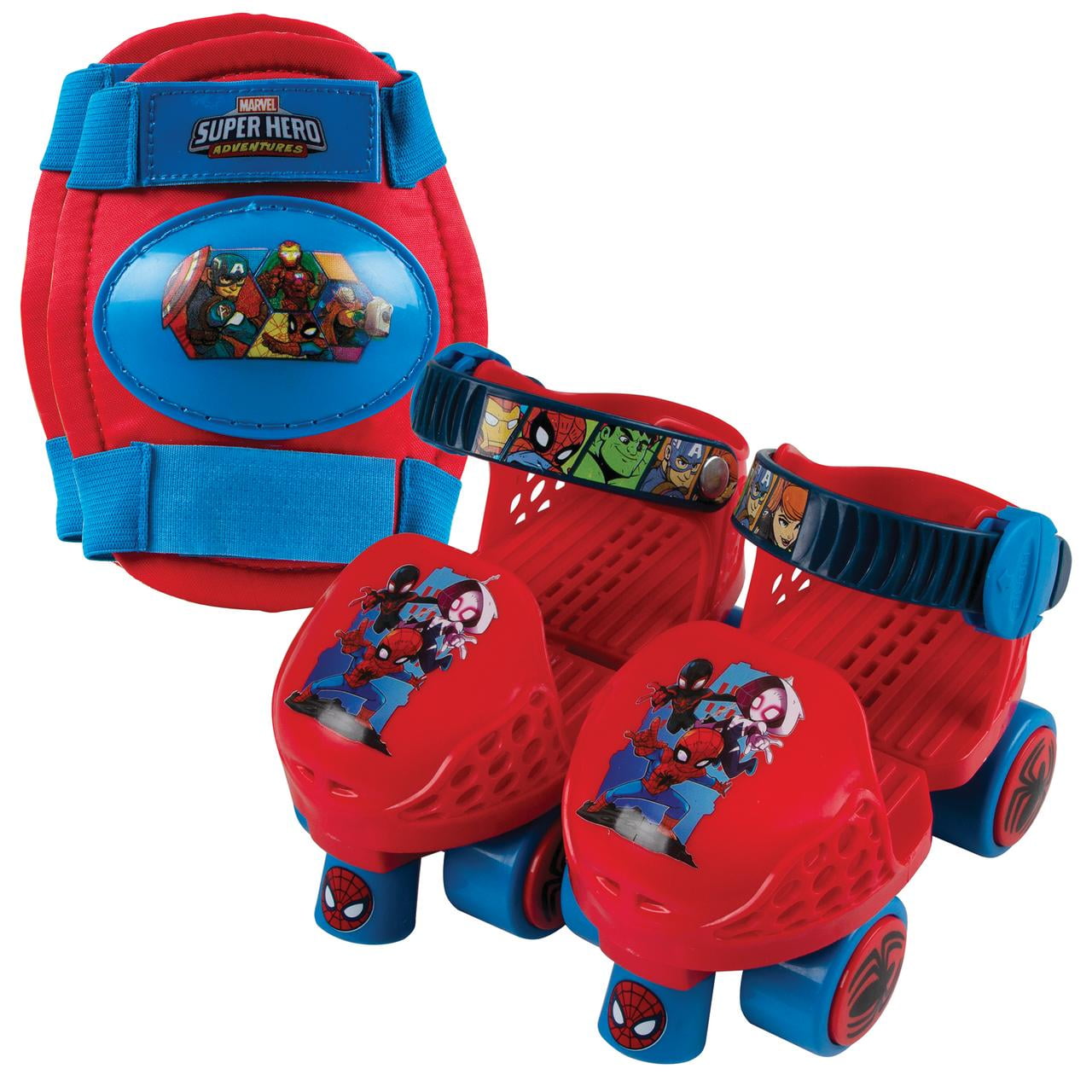 PlayWheels Junior Roller Skates with Knee Pads, Size 6-12, Maximum ...