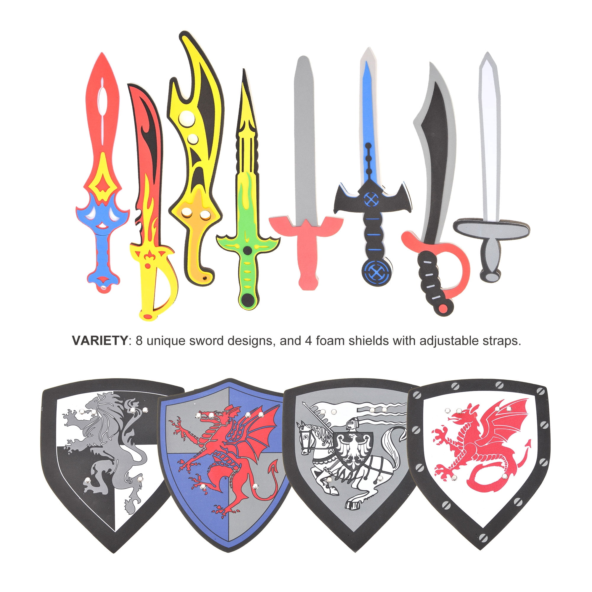 PlayWorld Foam Swords Shields Playset - Safe Pretend Play Kit - Walmart.com