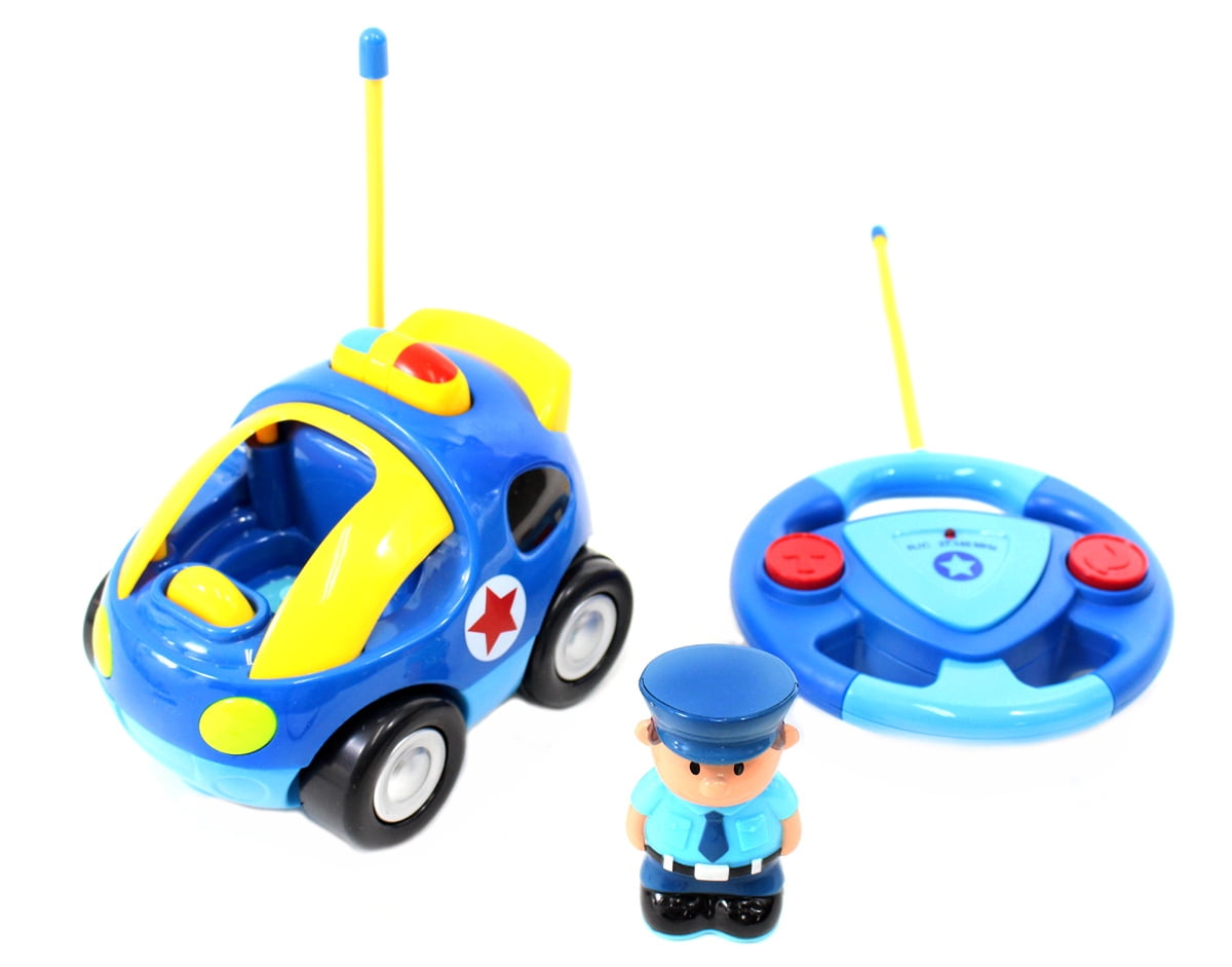 PlayWorld Gobbles of Giggles 4" Cartoon RC Police Car Toy for Toddlers ...