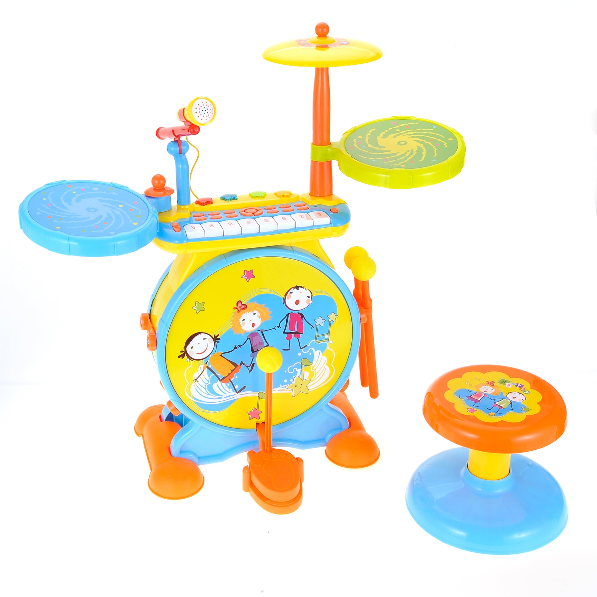 Free Shipping! PlayWorld Kids Musical Keyboard & Drum Set with ...