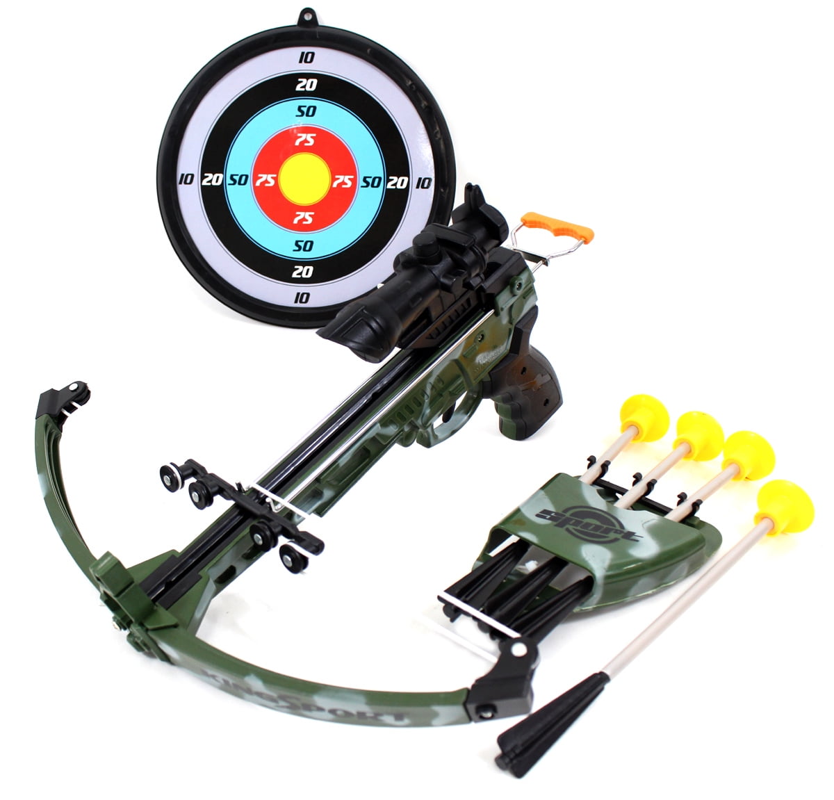 PlayWorld Mega Militia Military Toy Crossbow Set With Scope And Target ...