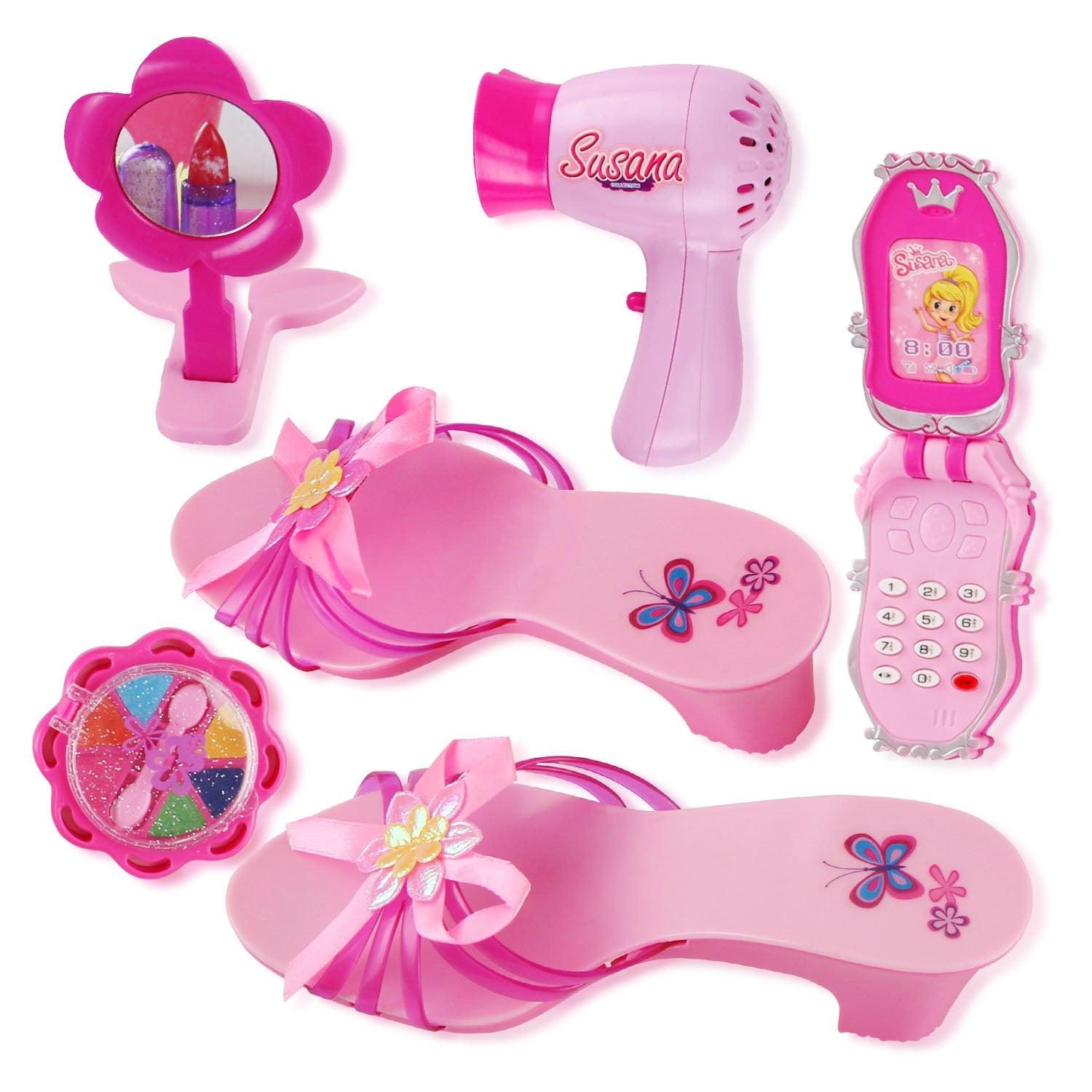 PlayWorld Pretty in Pink Princess Beauty Play Set With Hair Dryer ...