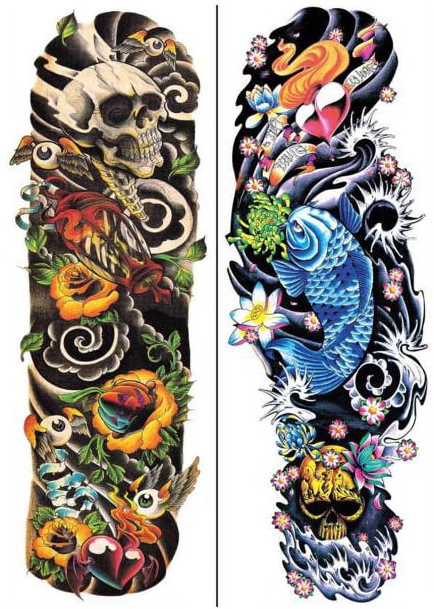 PlayWorld Temporary Tattoos Full Sleeve Men and Women - Walmart.com