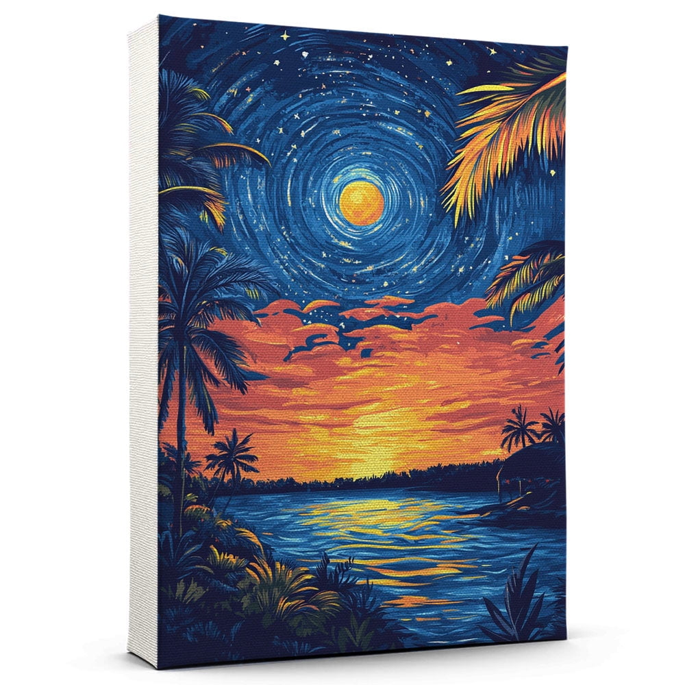 Playa Del Carmen Travel Canvas Prints, Mexico Starry Night Travel decor ...