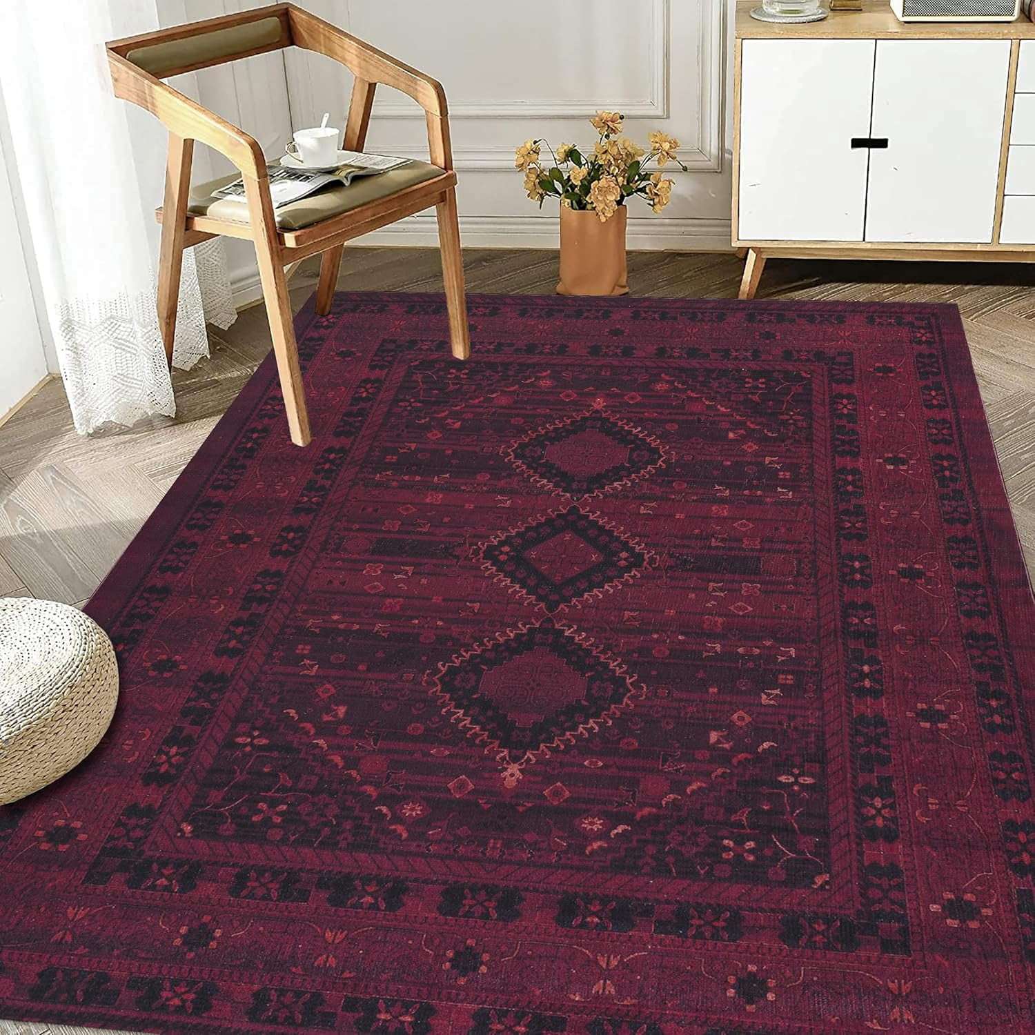 Machine Washable Area Rug Non Slip Backing & Ultra-Thin & Stain ...