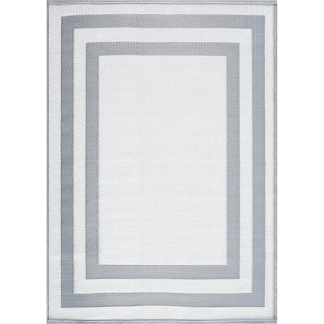 Playa Rug Paris Reversible Recycled Plastic Outdoor Patio Mat, Gray ...