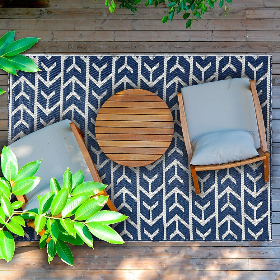 Playa Rug Recycled Reversible Lightweight Plastic Floor Mat 5 x 7 (ft ...