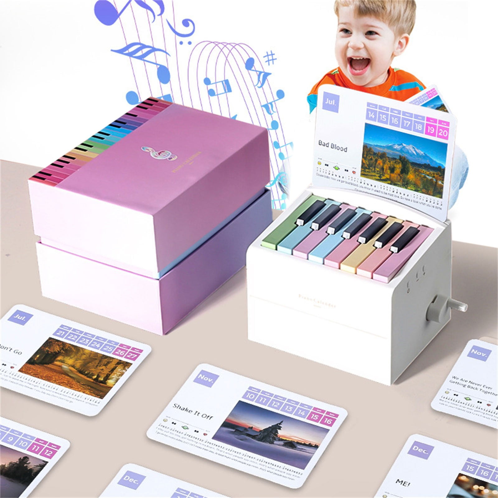 Playable Piano Calendar 2025 Desk Calender,Music Lyrics Mini Piano ...
