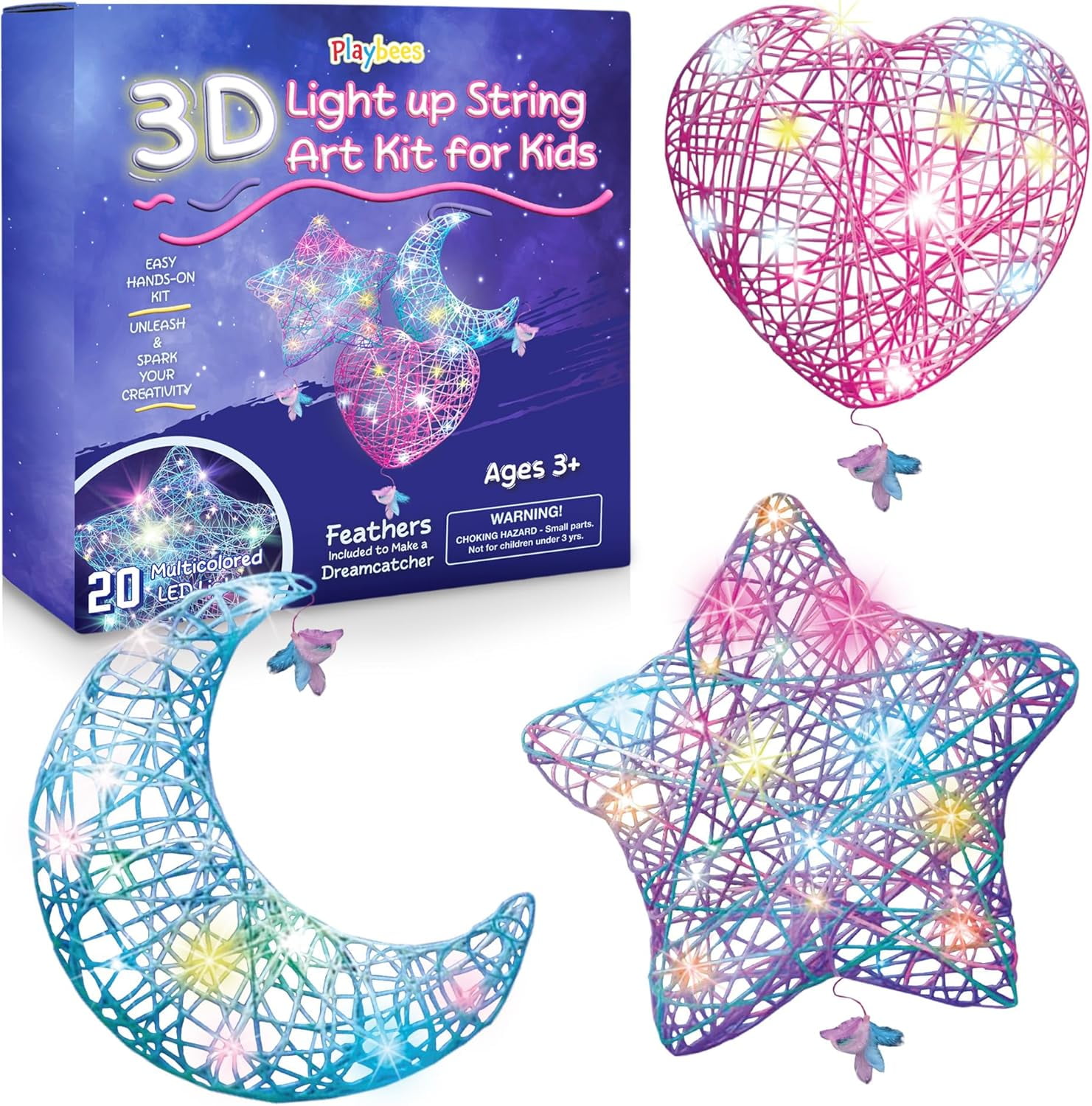 Playbees 3D String Art Kit for Kids Light Up String Light Toy - Walmart.com