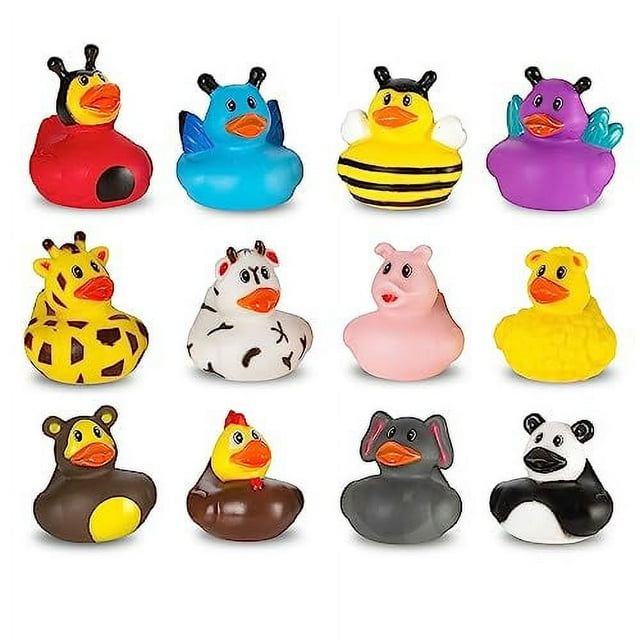 Playbees Assortment Rubber Duck Toy Duckies for Kids - 12 Pack ...