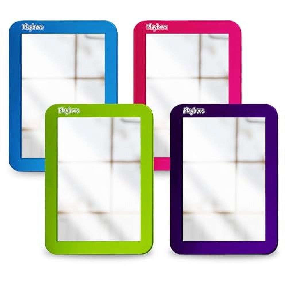 Playbees Magnetic Locker Mirrors - 4 Pack (Purple, Pink, Green, Blue ...