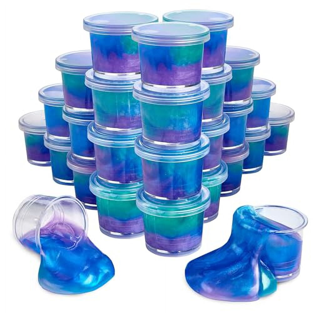 Playbees Mini Galaxy Slime - 24 Pack - Marbled Unicorn Slime Party ...