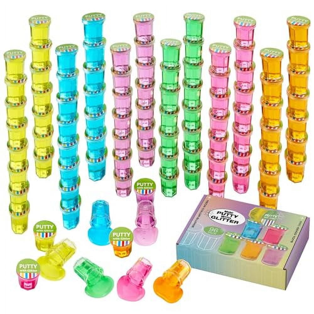 Playbees Mini Putty with Glitter - 96 Pack Neon Color Sludge ...