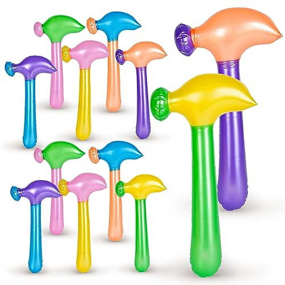 Playbees Multi-Colored Inflatable Hammer - 12 Pack - Assorted Neon ...