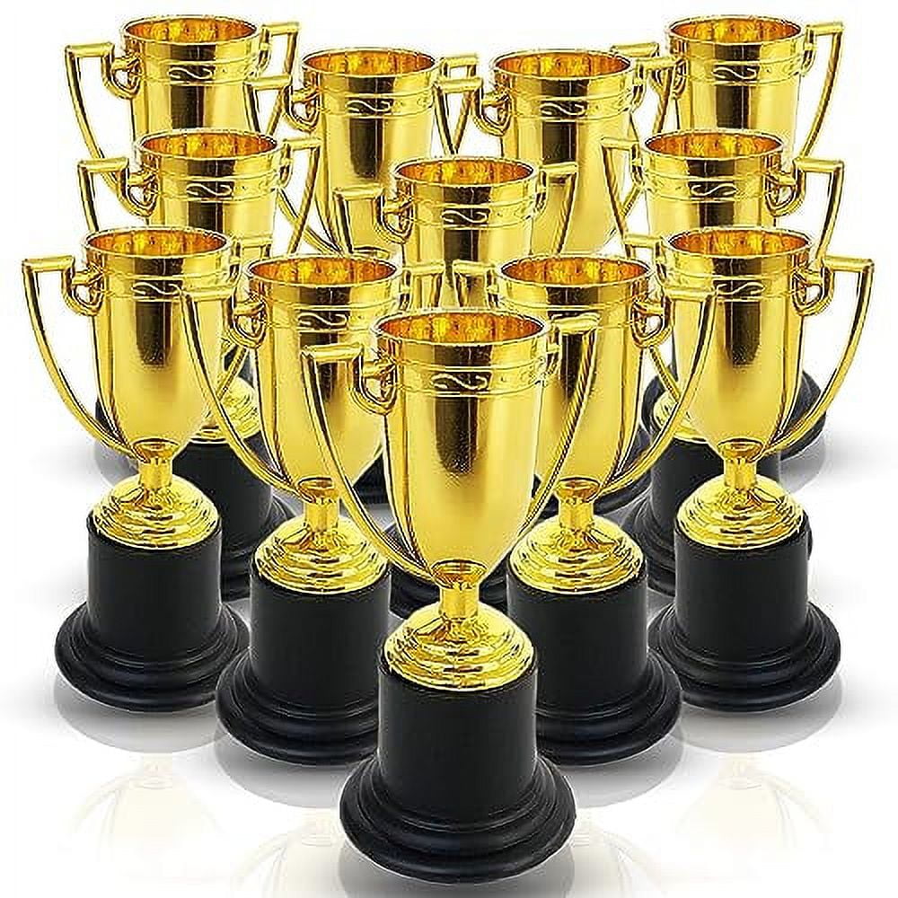 Playbees Plastic Golden Cup Trophy for Kids - 12 Pack - 4 Inch ...