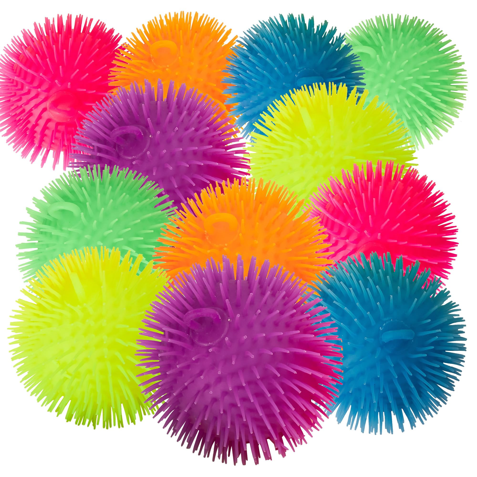 Playbees Soft Spiky Puffer Balls - 12-Pack - 5.5 Inch Sensory Stress ...