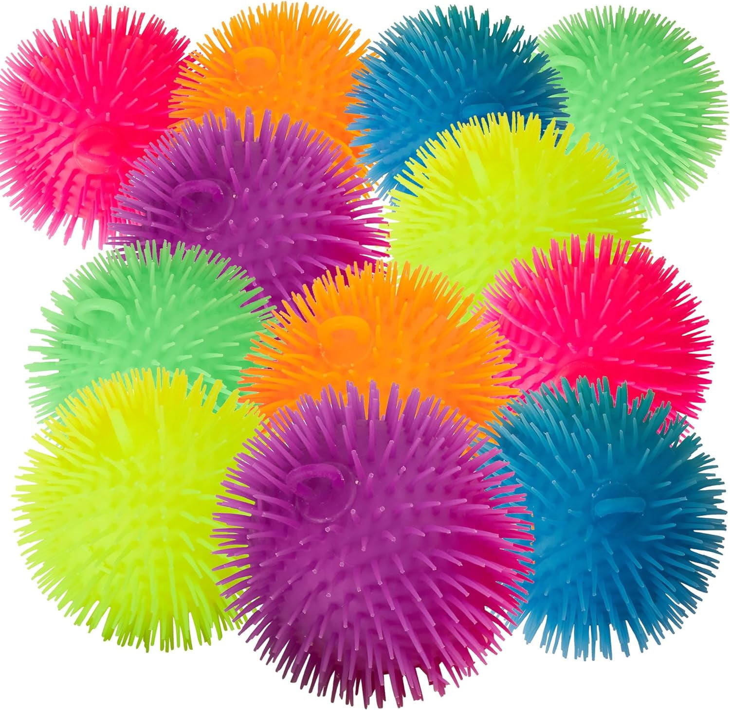 Playbees Soft Spiky Puffer Balls - 12-Pack - 5.5 Inch Sensory Stress ...