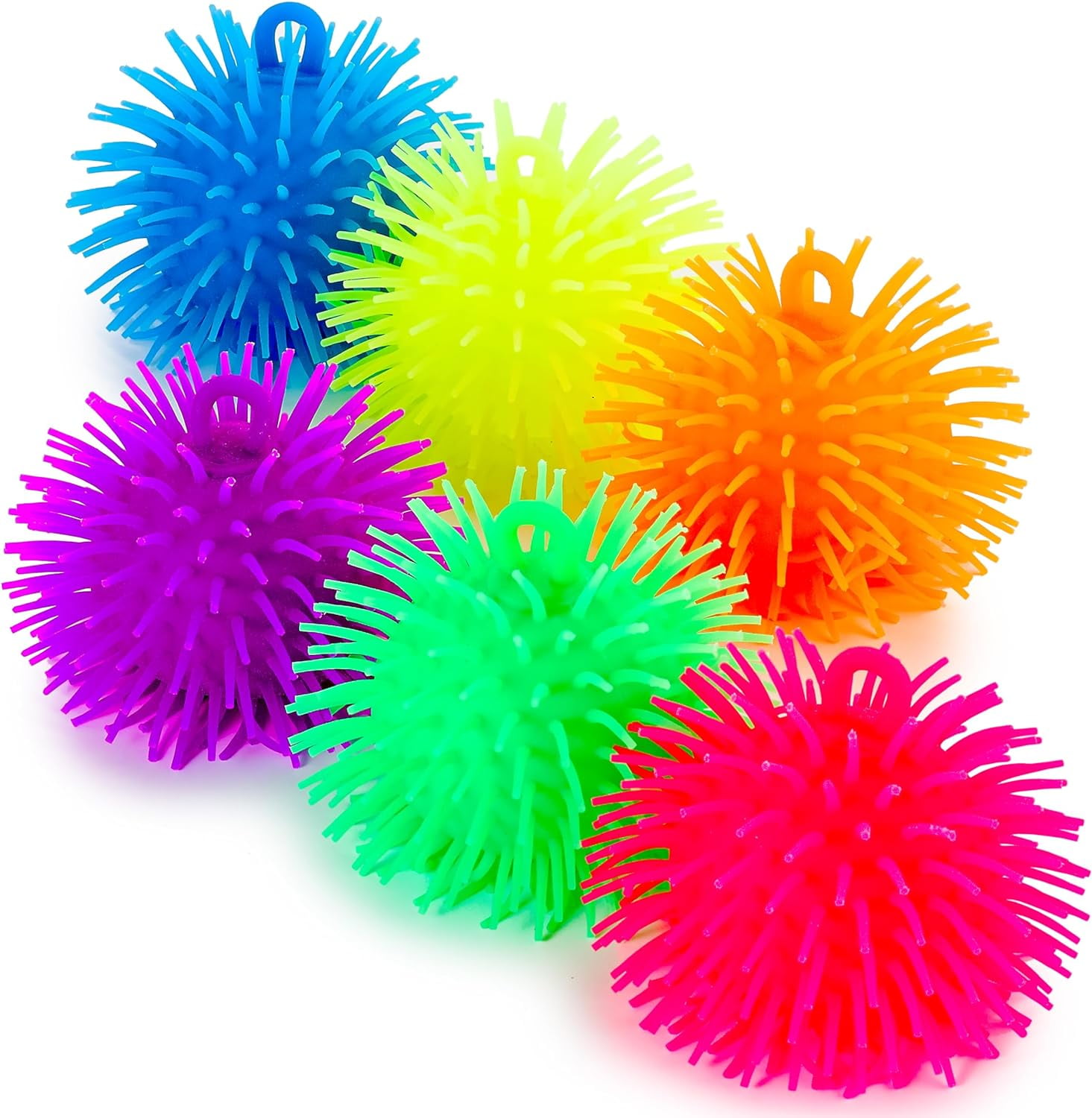 Playbees Soft Spiky Puffer Balls - 6-Pack - 5.5 Inch Sensory Stress ...